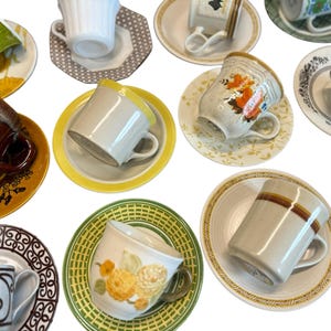 Vintage Retro Cup / Mug and Saucer Sets **mug Set 1** Stoneware ...