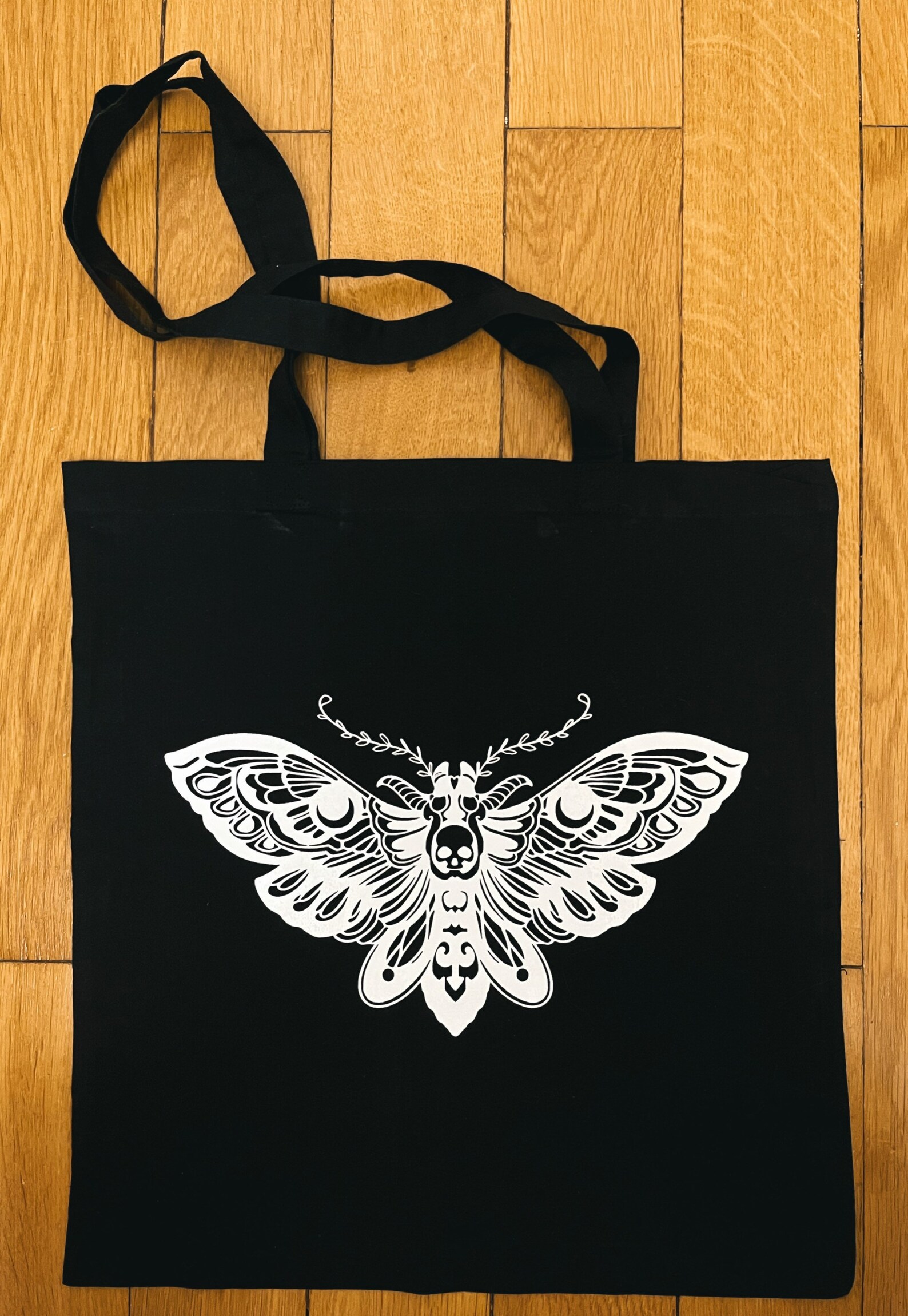 Tote Bag Jute Bag Cotton - Plotterart, Dark, Moth, Mandalas, Tattoo Art ...