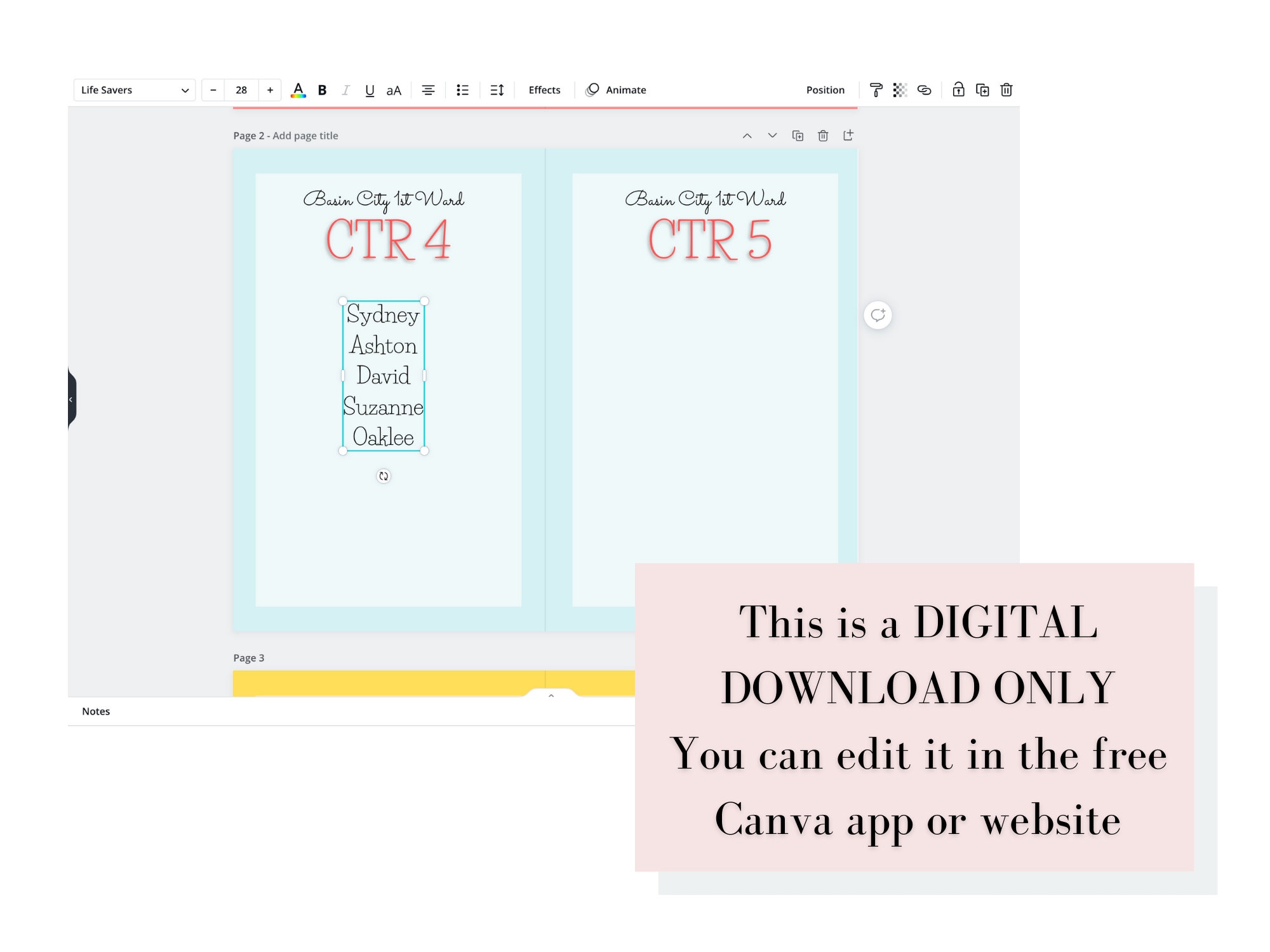 Editable Custom LDS Primary Door Signs & Binder Cover Package - Etsy