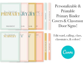 Editable Custom LDS Primary Door Signs & Binder Cover Package - Etsy