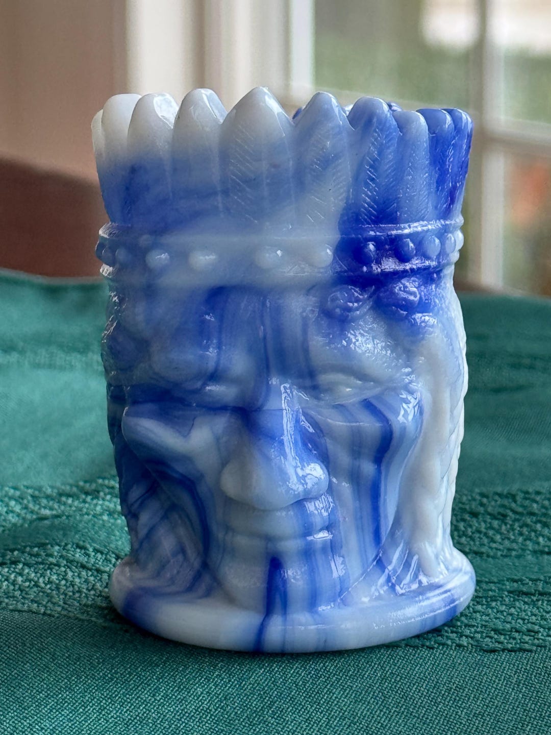 St. Clair Blue/white Indian Glass Toothpick Holder - Etsy