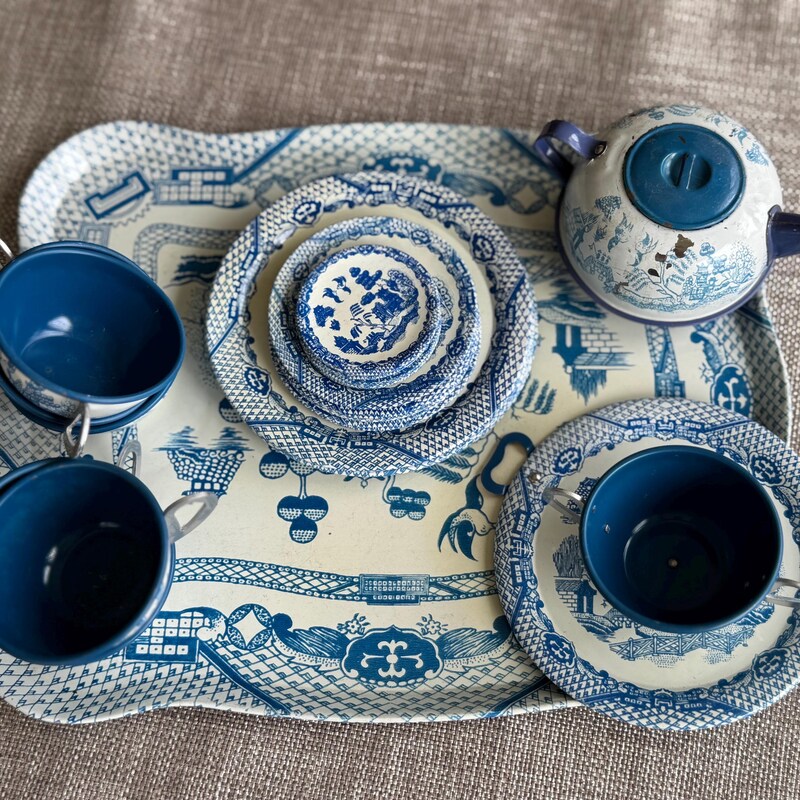 Blue Willow Tea Set - Etsy