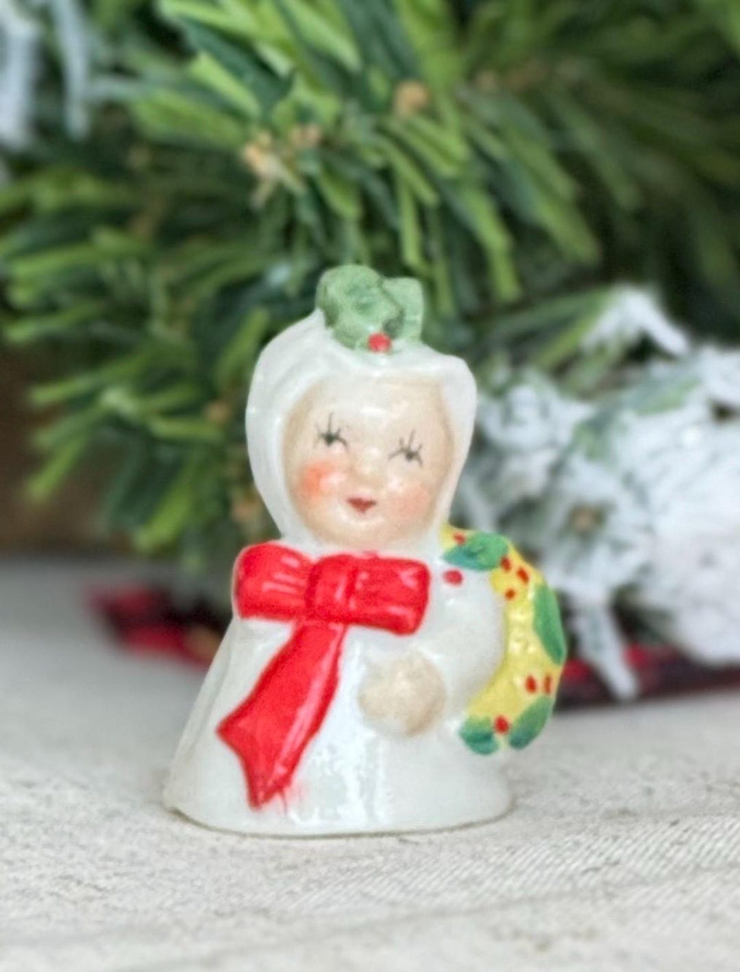 VNTG 1950s Japan Cheeky Lady With Wreath Ornament - Etsy