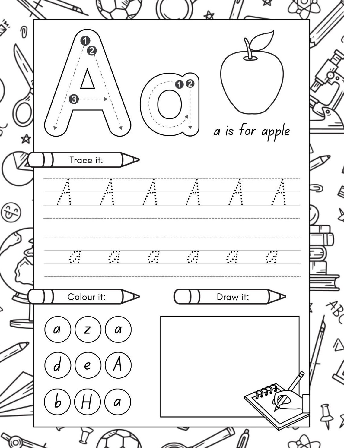 Alphabet Coloring Book With Letter Tracing Included for Each Letter! - Etsy
