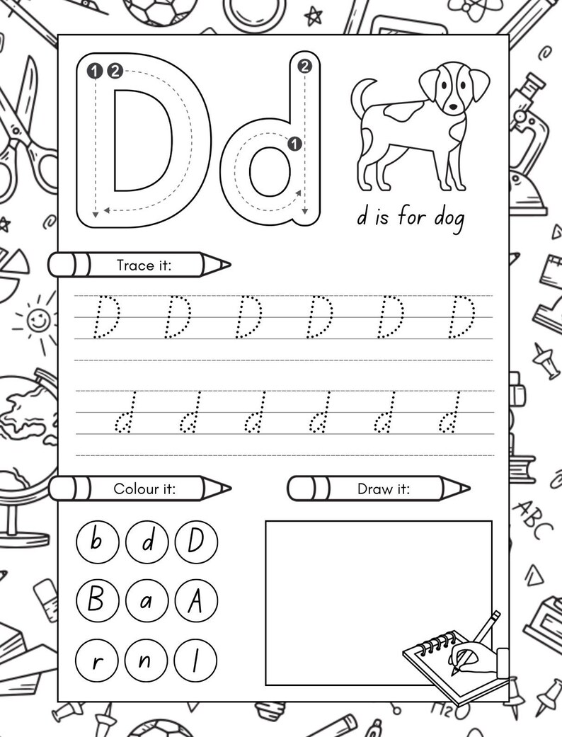 Alphabet Coloring Book With Letter Tracing Included for Each Letter! - Etsy