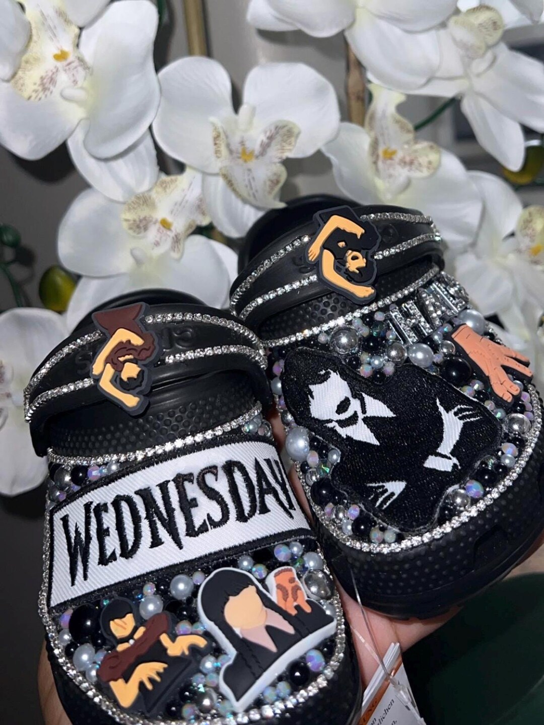 Custom Crocs: Wednesday Addams - Etsy