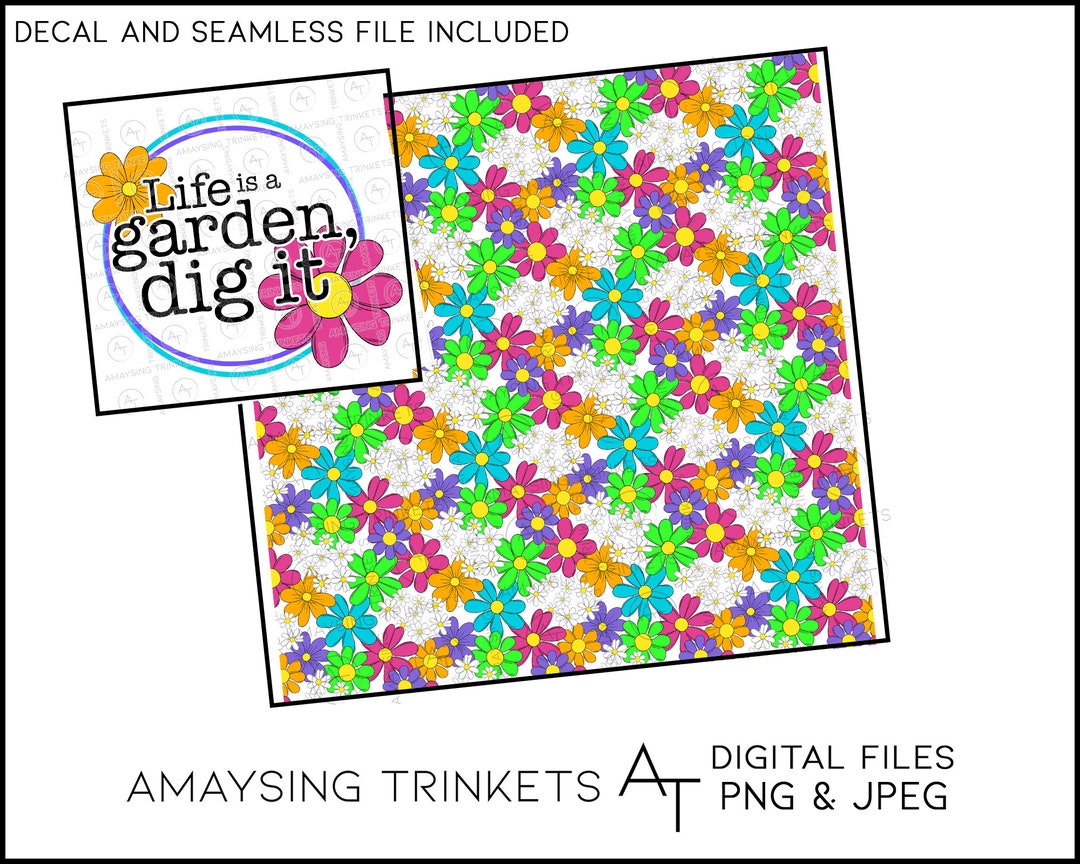 Dig It Floral Seamless Pattern Bright - Etsy