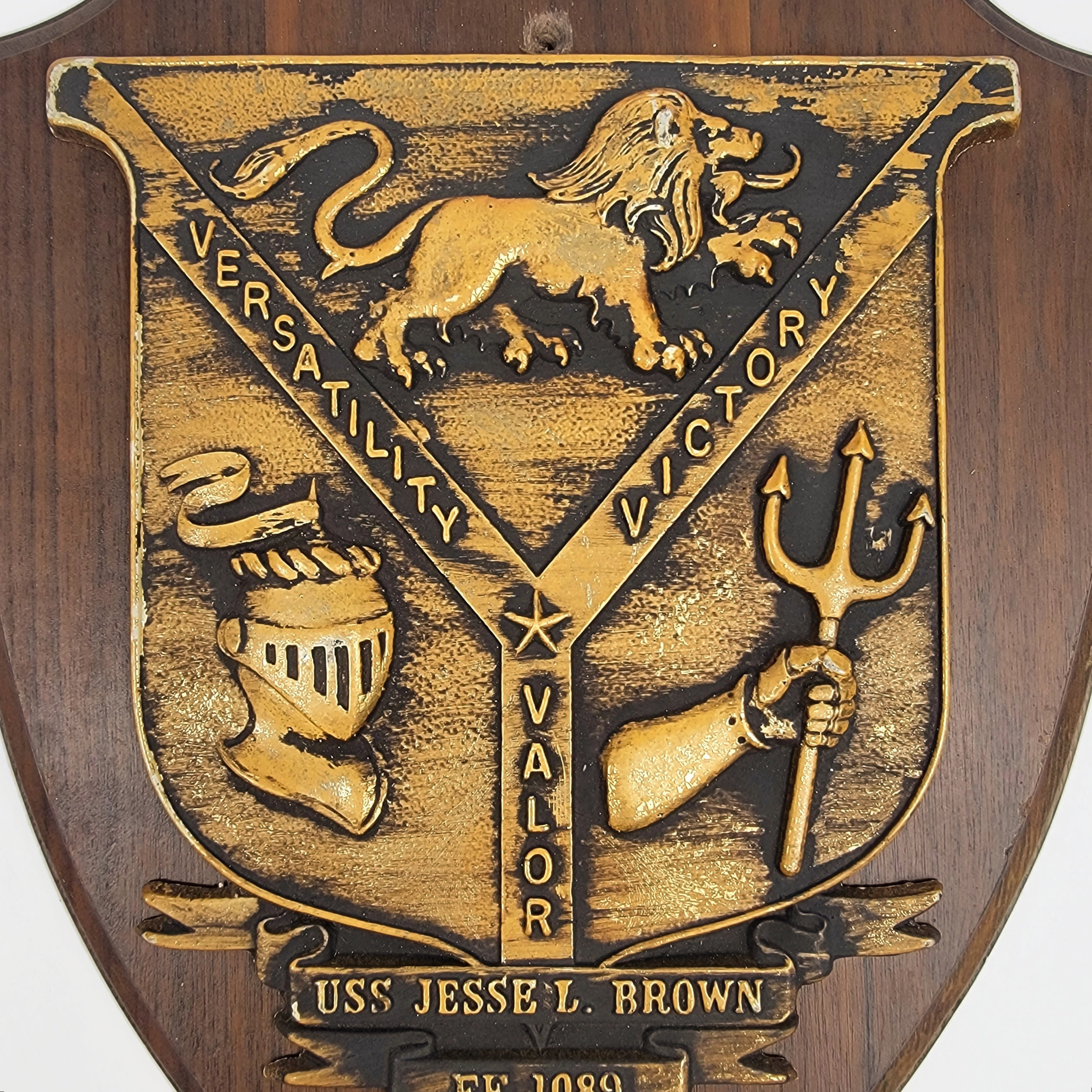 USS Jesse L. Brown FF-1089 Wooden Plaque 1970S Commodore - Etsy