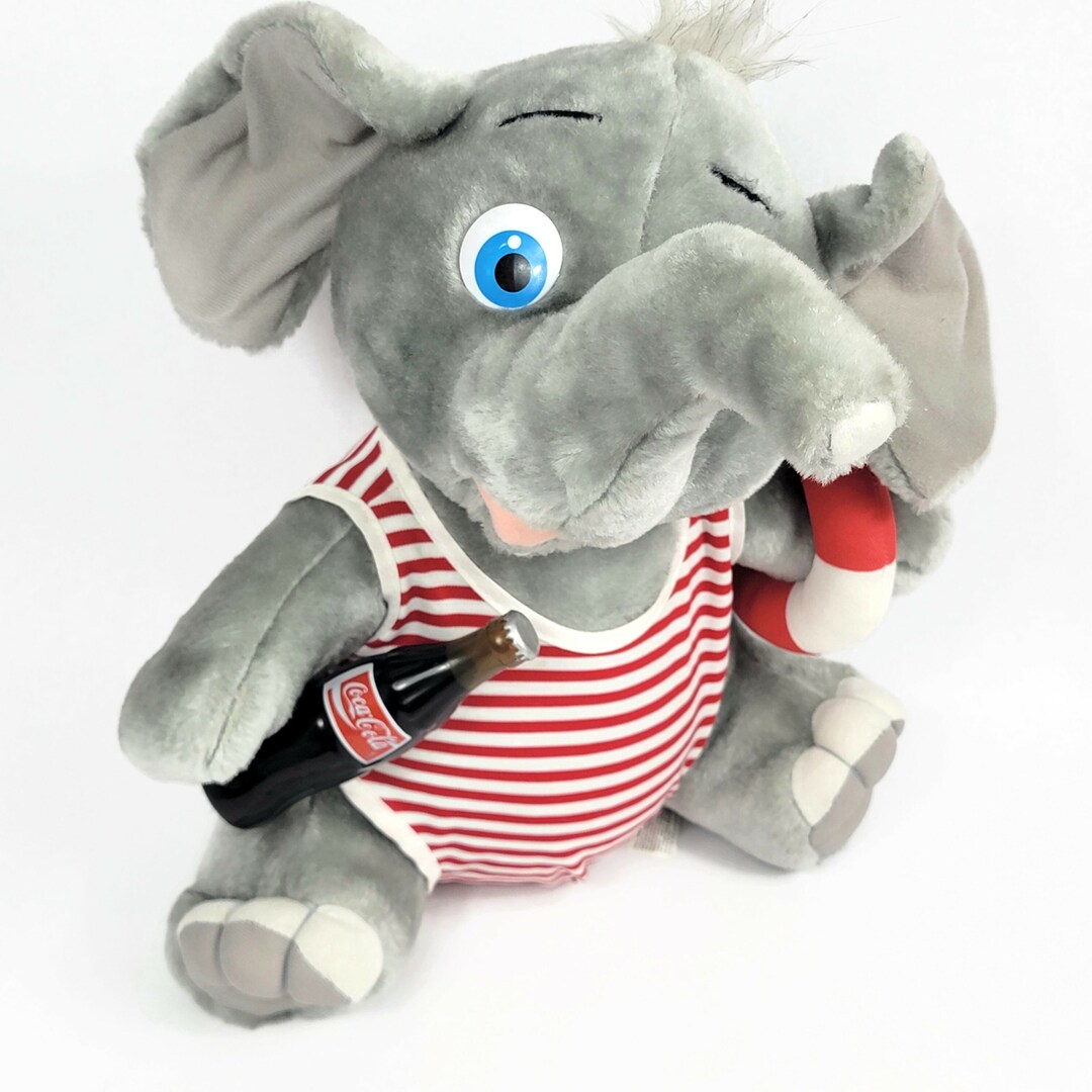 Coca Cola Plush Collection Elephant 1993 Holding Coke Bottle 12 Stuffed ...
