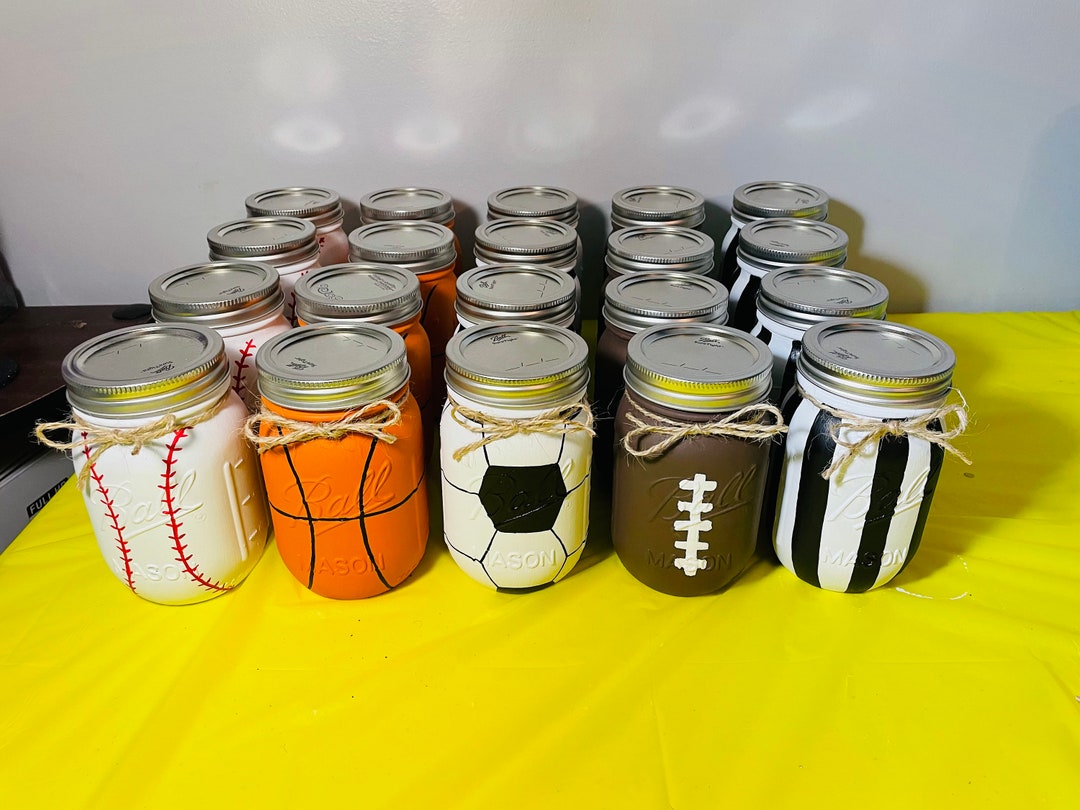 Sports Theme Mason Jars - Etsy