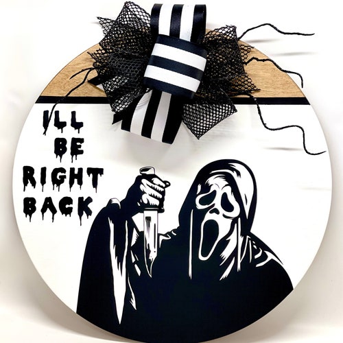 Scream Ghostface Horror Decor Door Wreath Halloween - Etsy