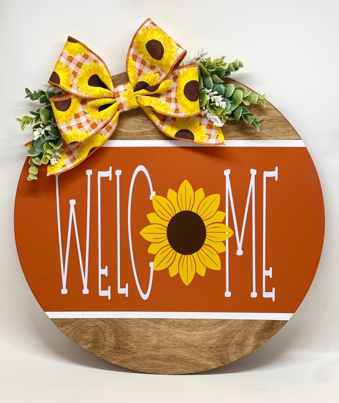 16 Sunflower Welcome Door Hanger Sunflower Door Hanger Summer Door