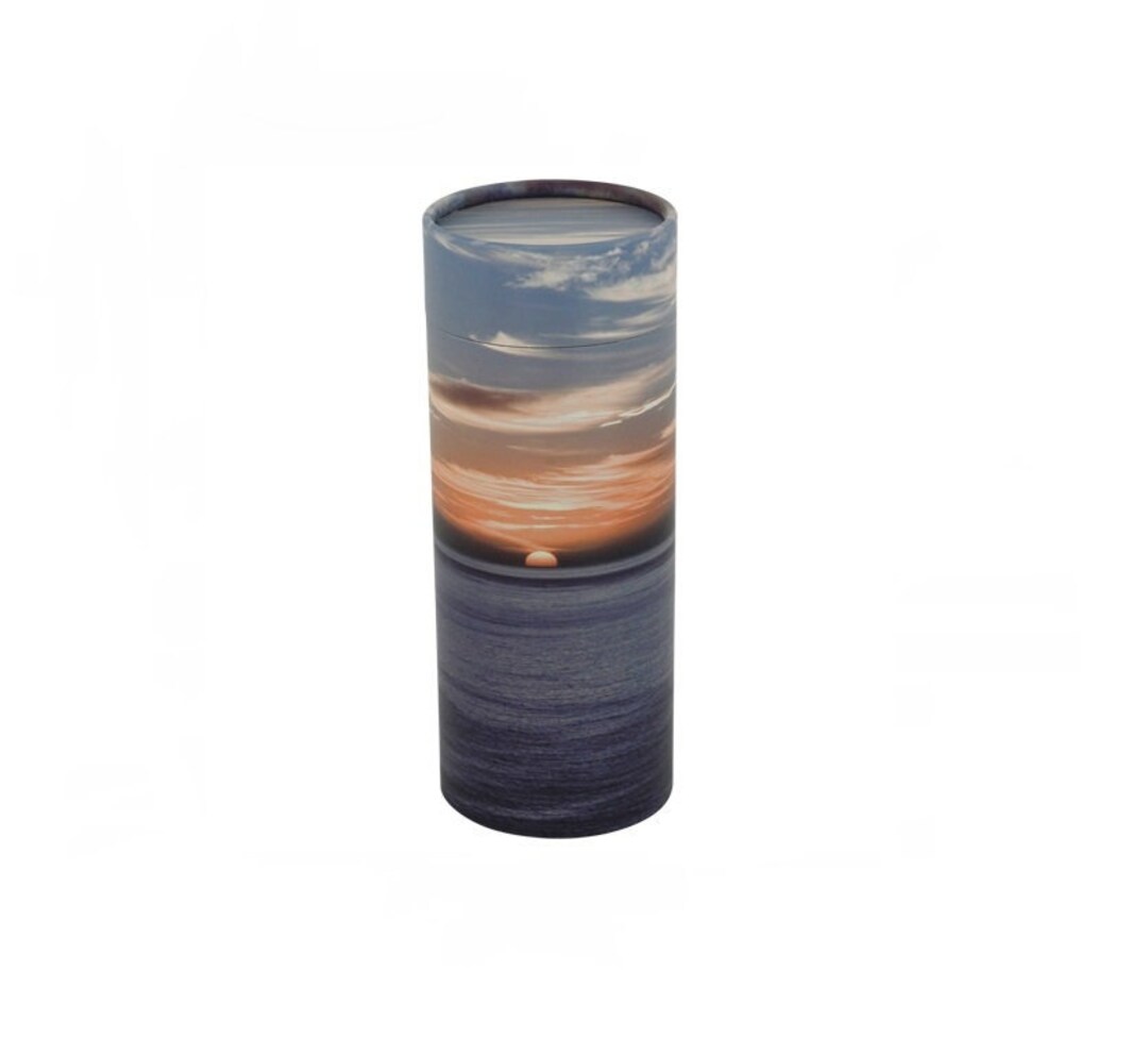 Ocean Sunset Scattering Tube, Biodegradable Cremation Urn for Ashes ...