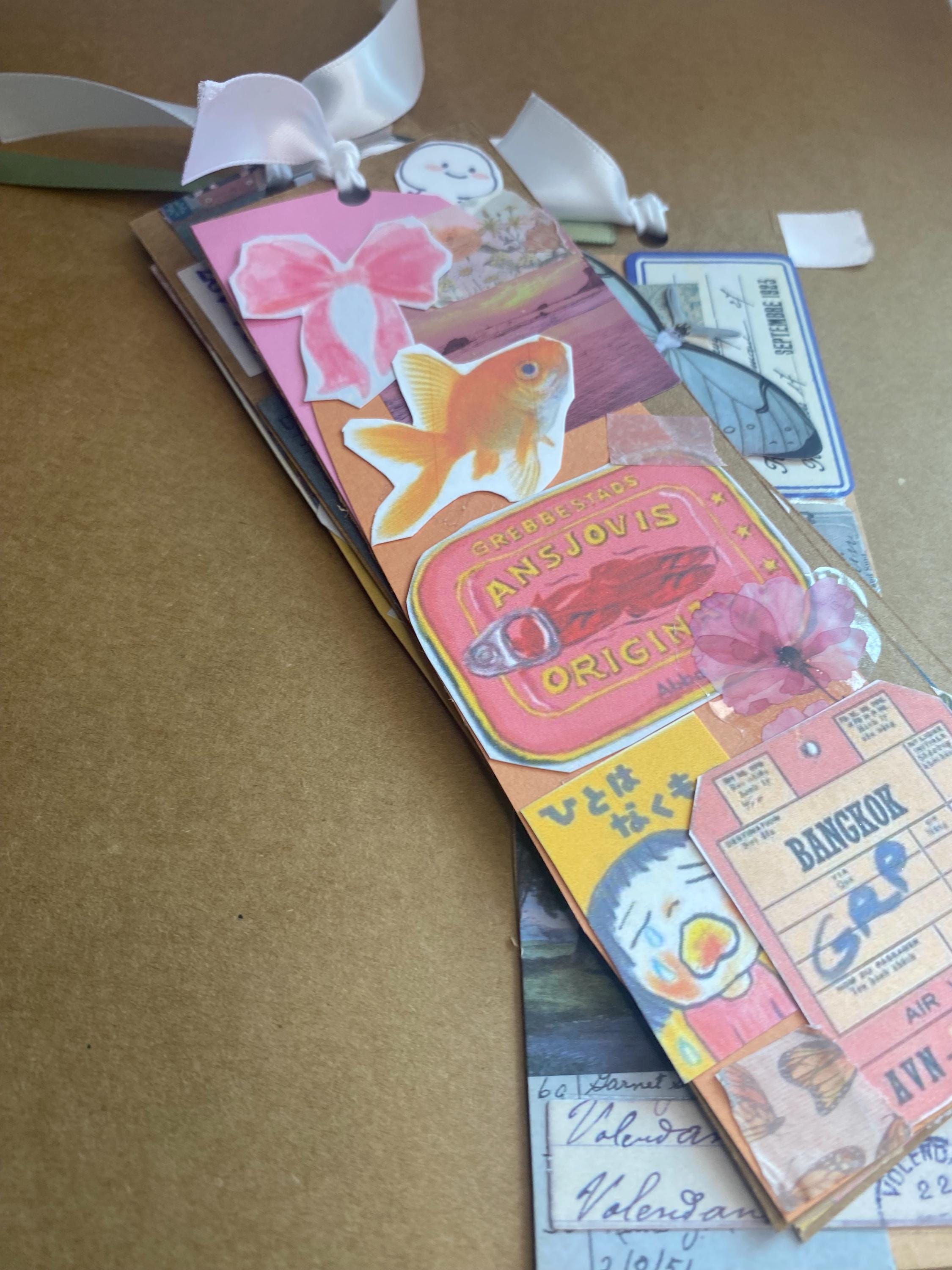 Handmade Collage Bookmarks: Paper Scrap Stationery - Etsy