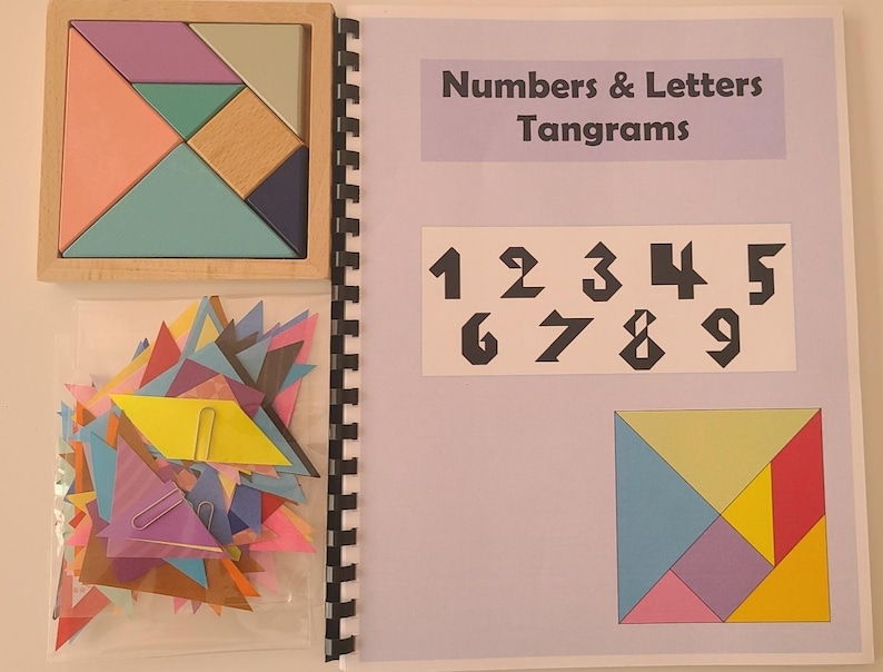 Numbers & Letters Tangrams - Etsy
