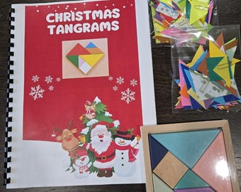 Christmas Tangram Puzzles | Printable Tangrams | 2D Shapes Math Center ...