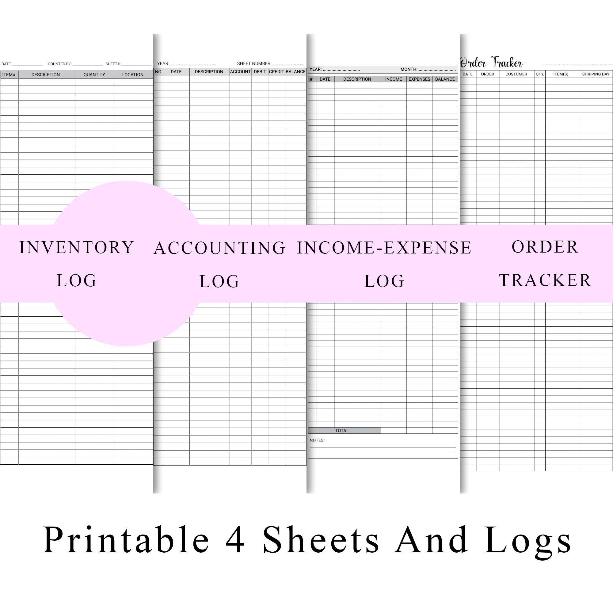 Editable Inventory Log, Editable Order Tracker Journal, Editable ...