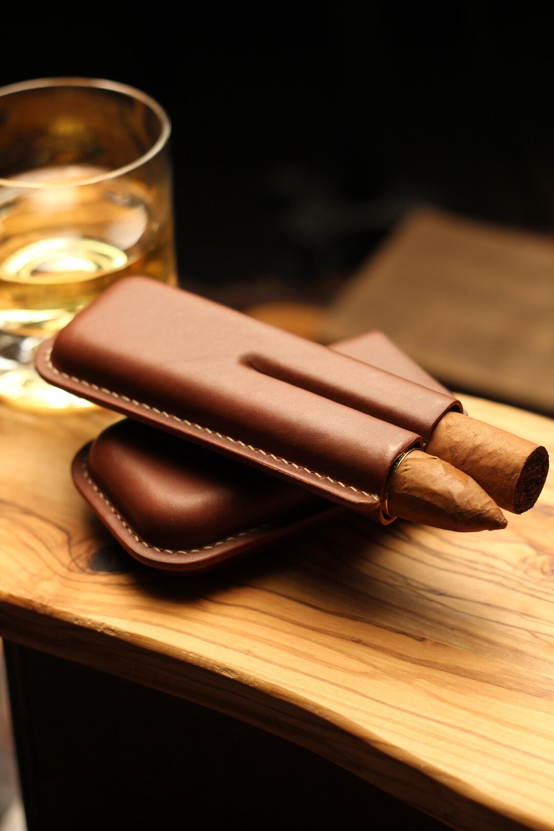 Custom Leather Cigar Case, Personalized Genuine Leather Cigar Box ...