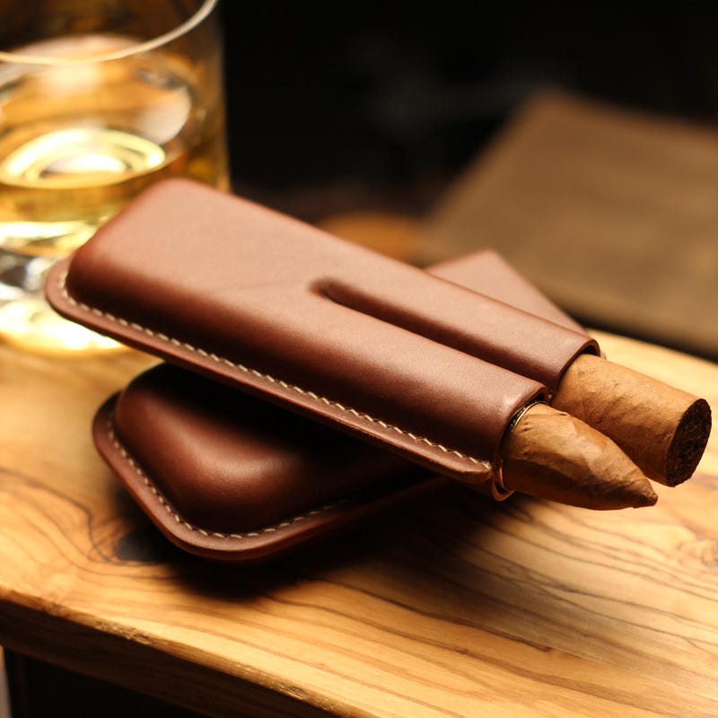 Leather Cigar Case - Etsy