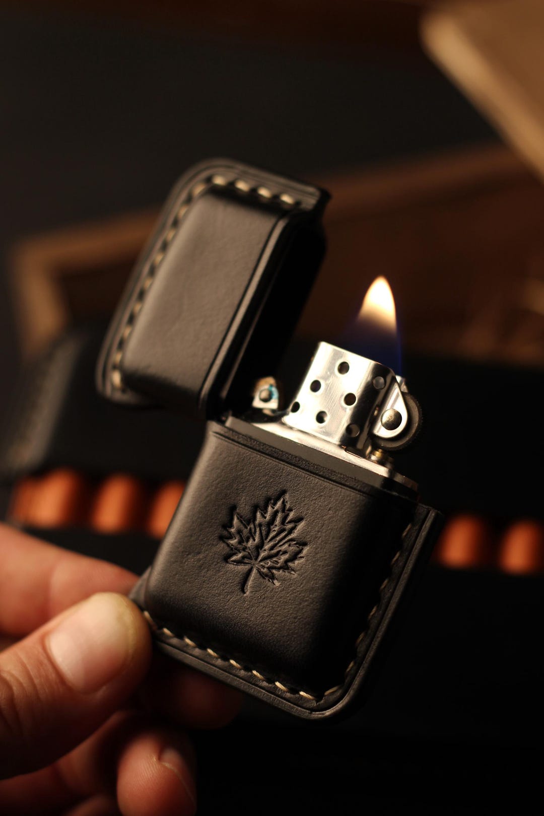 Leather Zippo Case, Engraved Leather Gift, Personalized Zippo Case ...