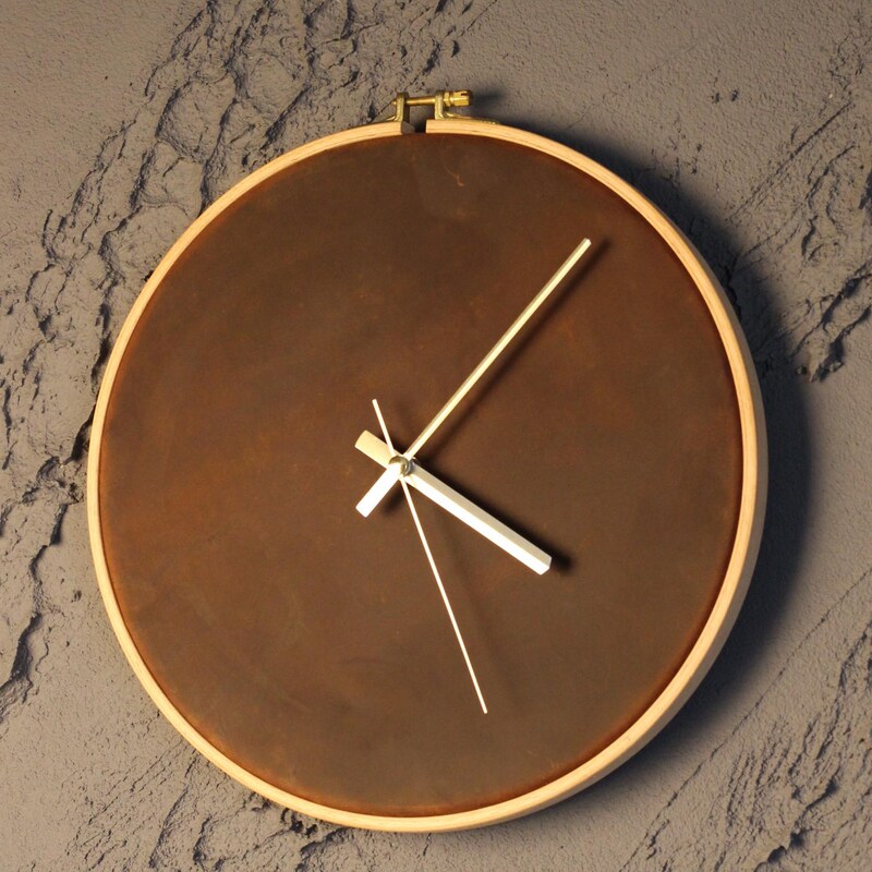 Leather Wall Clock - Etsy