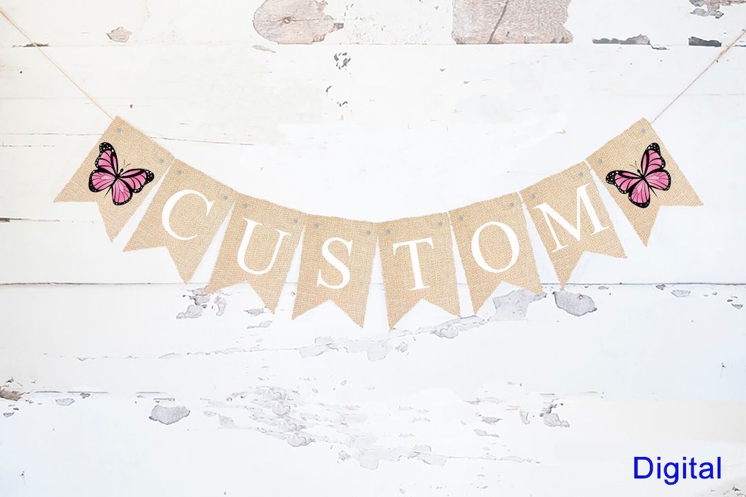 Butterfly Garden Party, Butterfly Banner, Spring Banner, Butterfly ...