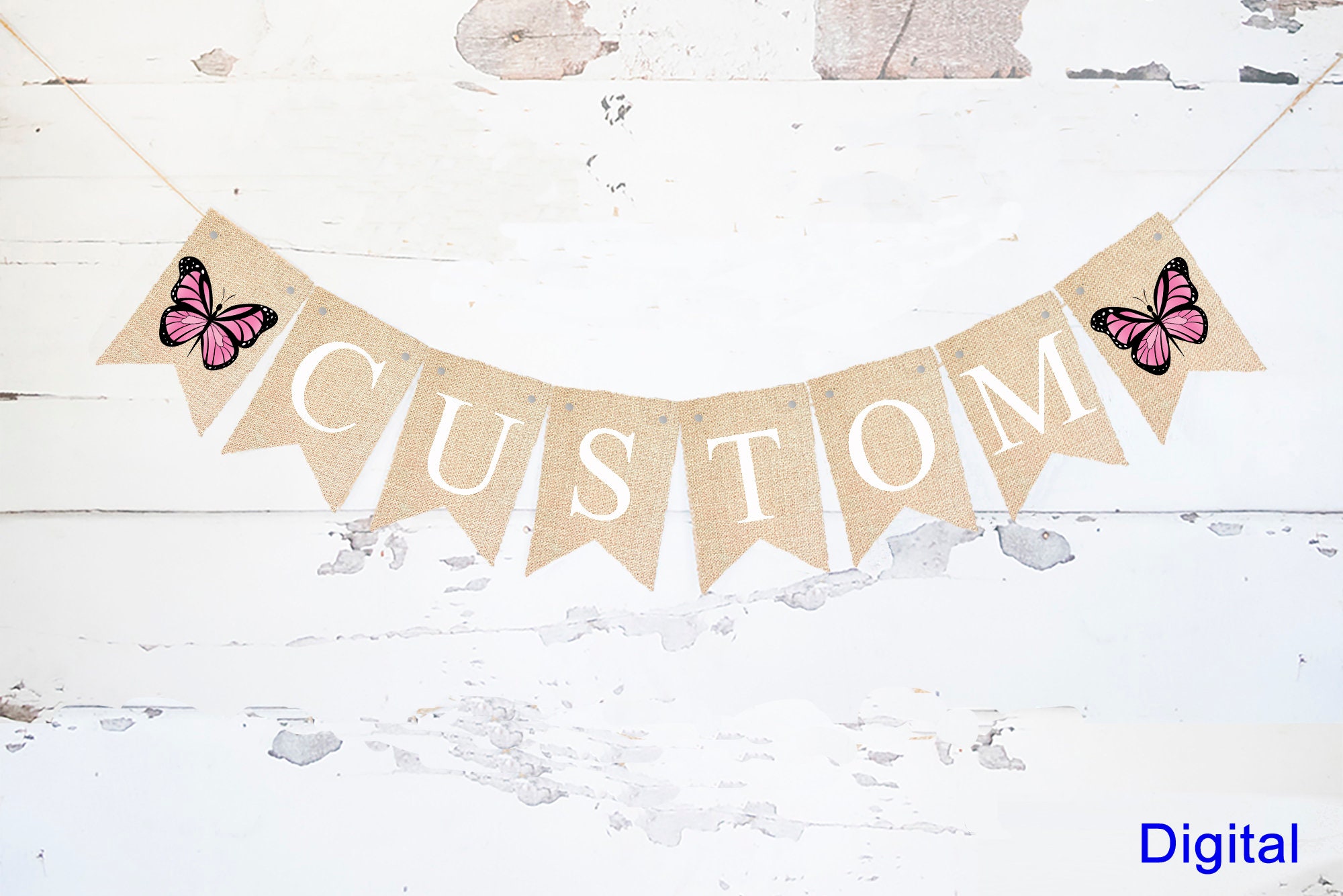 Butterfly Garden Party, Butterfly Banner, Spring Banner, Butterfly ...