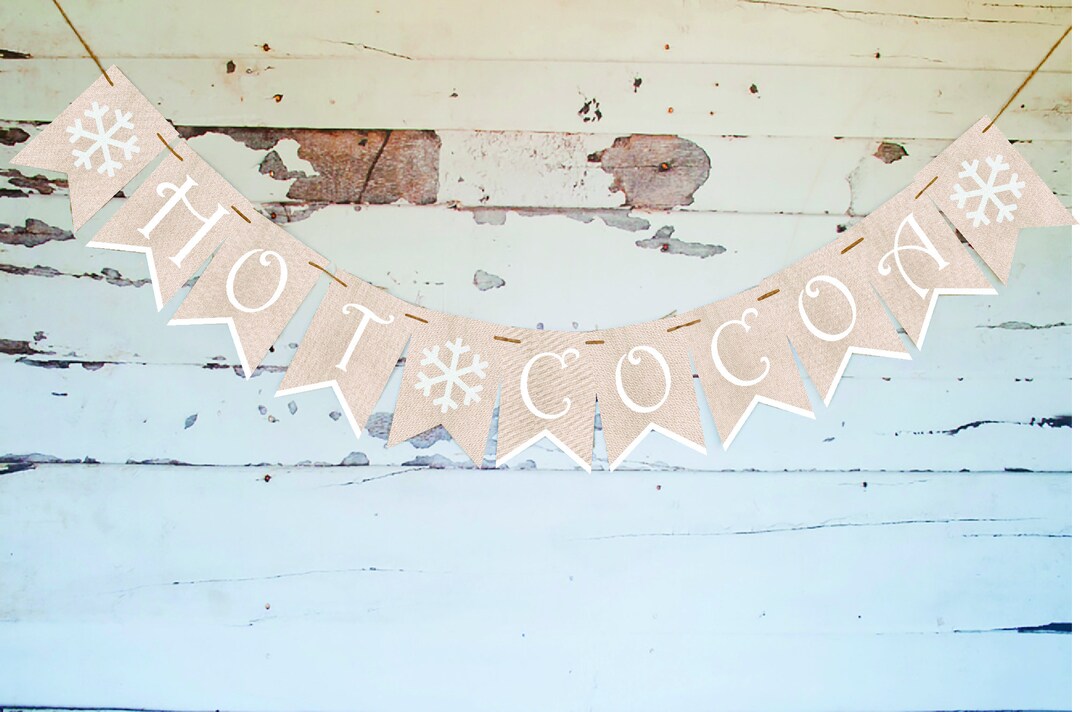 Hot Cocoa Banner, Hot Chocolate Bar Sign, Winter Drink Banner, Winter ...