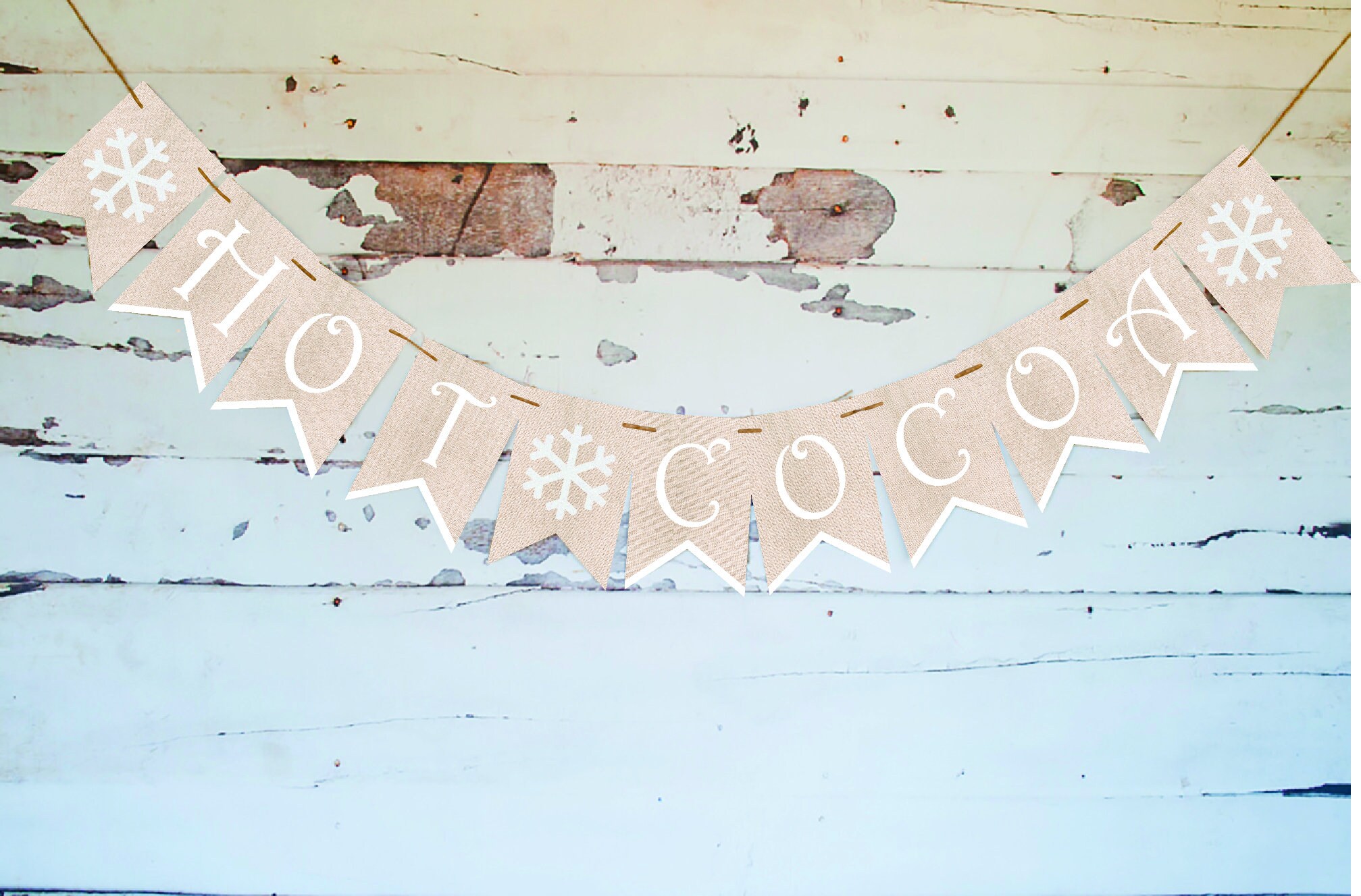 Hot Cocoa Banner, Hot Chocolate Bar Sign, Winter Drink Banner, Winter ...