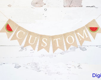 Watermelon Party Decor, Custom Watermelon Banner, Watermelon Birthday ...
