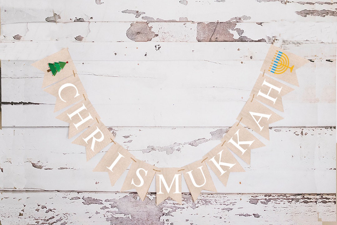 Chrismukkah Banner, Christmas and Hanukkah Decorations, Hanukkah Banner ...