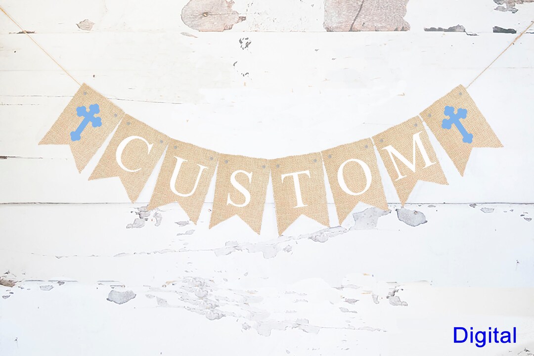 Blue Cross Banner, Baptism Banner, Confirmation Banner, Christening ...