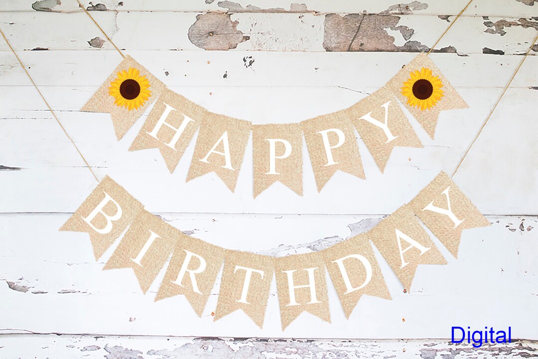 Sunflower Happy Birthday Party Decorations Happy Birthday - Etsy