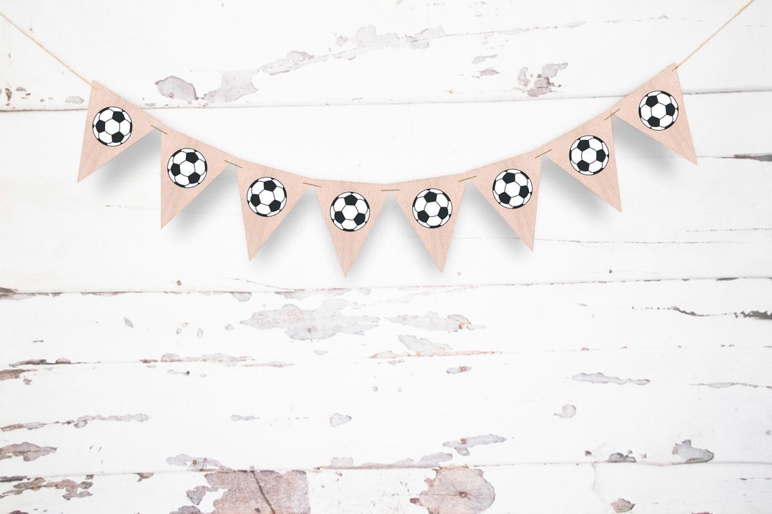 Soccer Burlap Banner, Soccer Banner, Soccer Decor, Soccer Party Sign ...