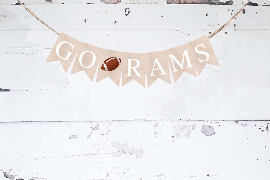 Go Rams Football Banner, Rams Football Decor, Superbowl Sign, Sports ...