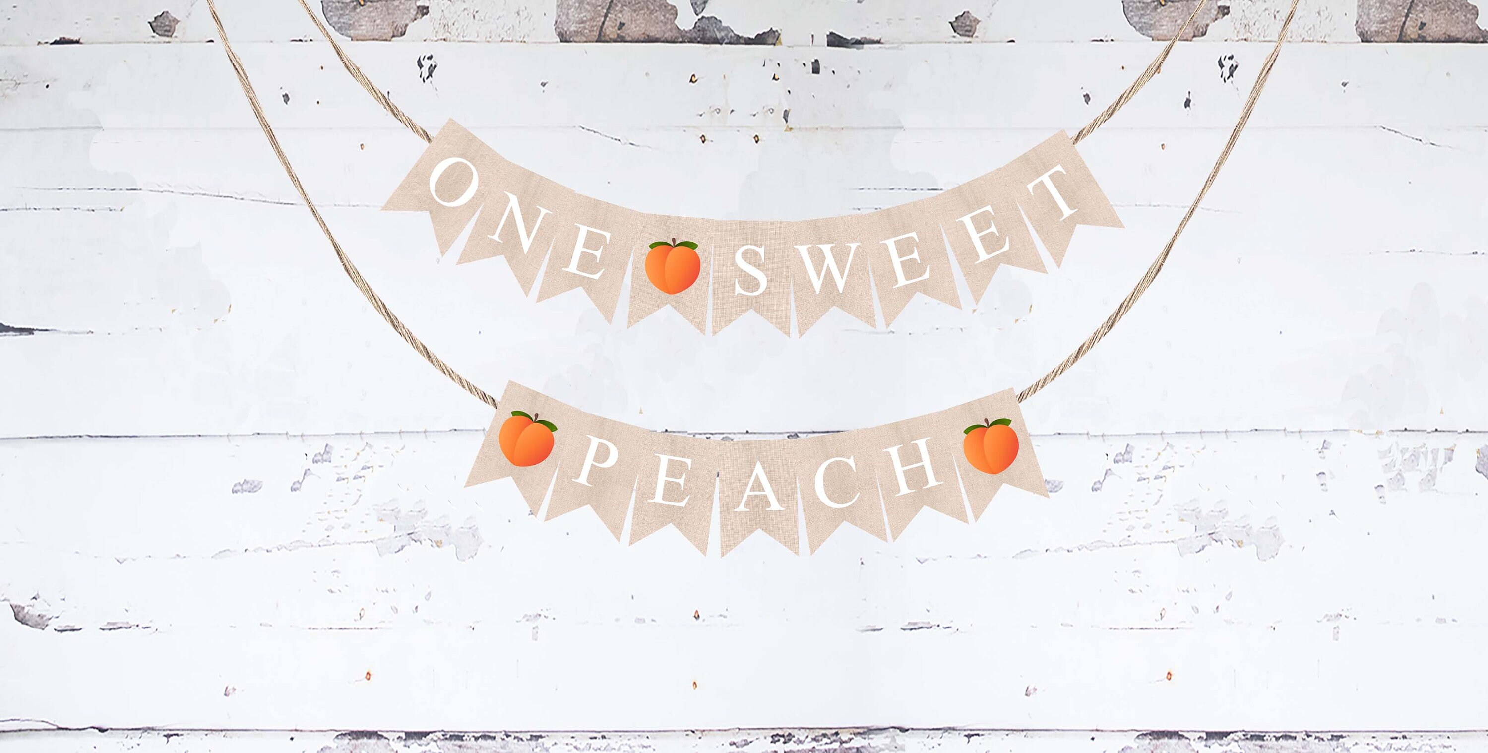 One Sweet Peach Banner, Summer First Birthday Party, Peach Decorations ...
