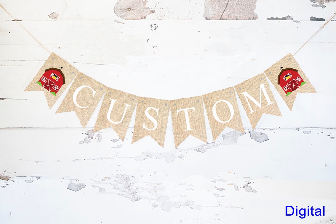 Farm Party Decor, Farm Birthday Party, Personalized Farm Banner, Barn ...
