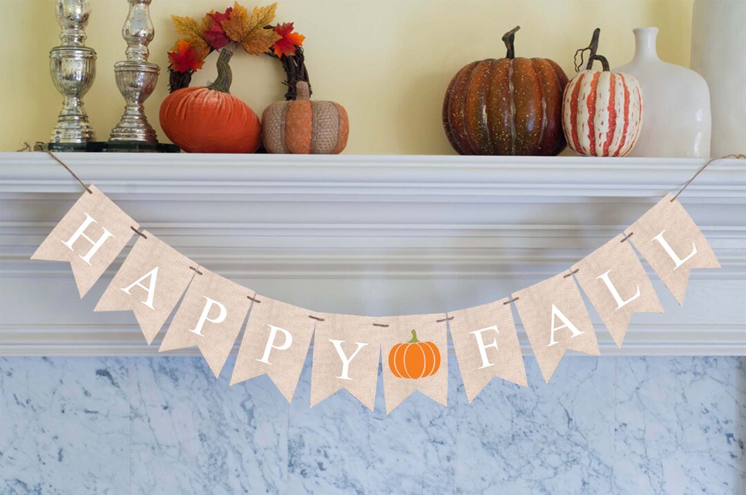 Happy Fall Burlap Banner, Fall Banner, Fall Decor, Fall Photo Prop ...