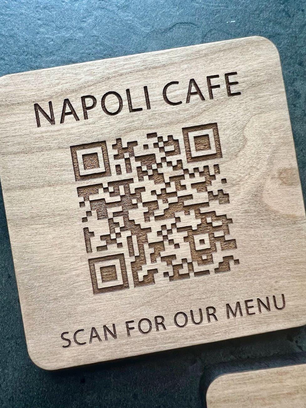 Custom Menu QR Code Sign | Wooden Business QR Display | Restaurant ...