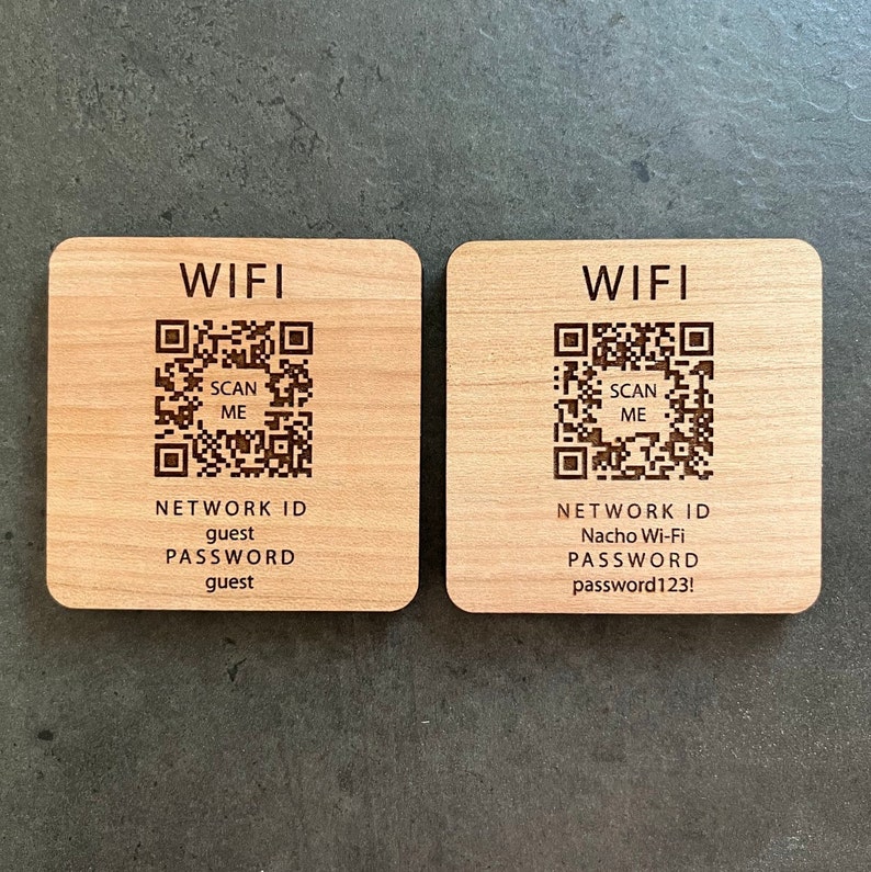 Wifi Password Sign With QR Code - Scannable Guest Wifi Magnet ...