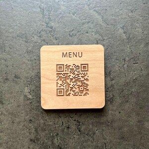 Custom Menu QR Code Sign | Wooden Business QR Display | Restaurant ...