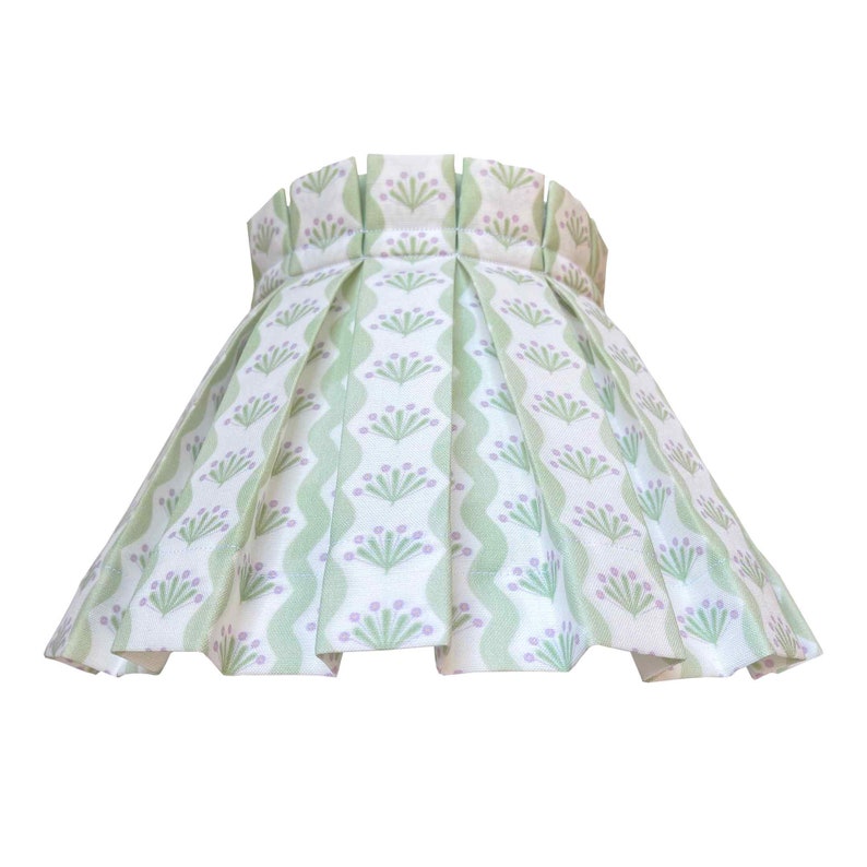 Box Pleat Green Lilac Floral Motif Lampshade Linen-cotton Blend - Etsy