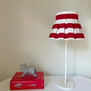 Box Pleat Red Stripe Lampshade | 100% Cotton - Etsy