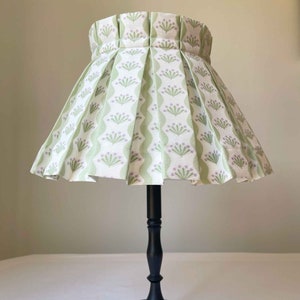Box Pleat Green Lilac Floral Motif Lampshade | Linen-cotton Blend - Etsy