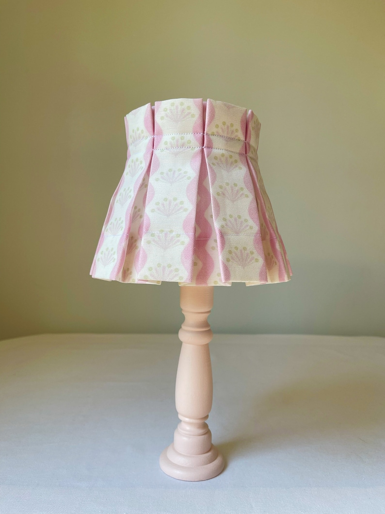 Box Pleat Pastel Pink Floral Motif Lampshade | Linen-cotton Blend - Etsy