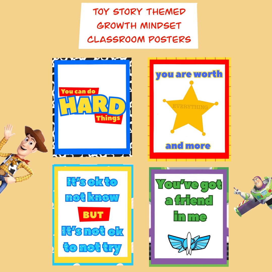 Toy Story Growth Mindset Set of 4 Classroom Posters, Homeschool ...