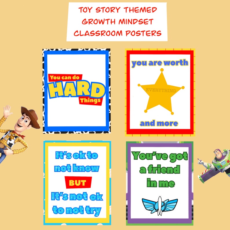 Toy Story Growth Mindset Set of 4 Classroom Posters, Homeschool ...
