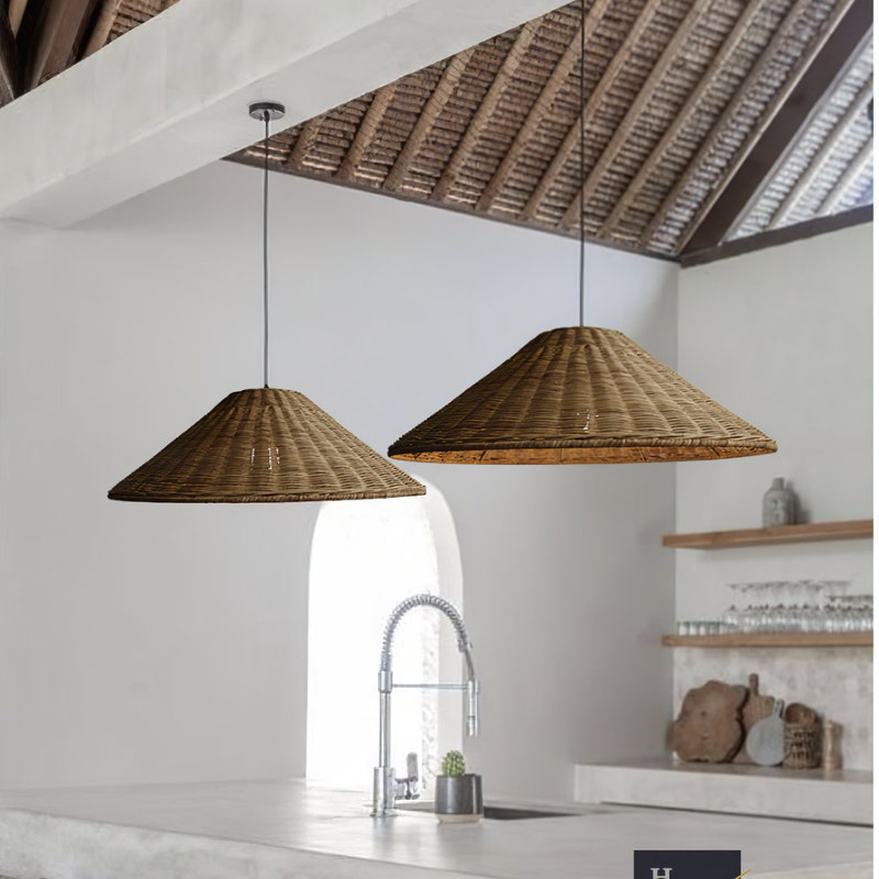 Rattan Chandelier - Etsy