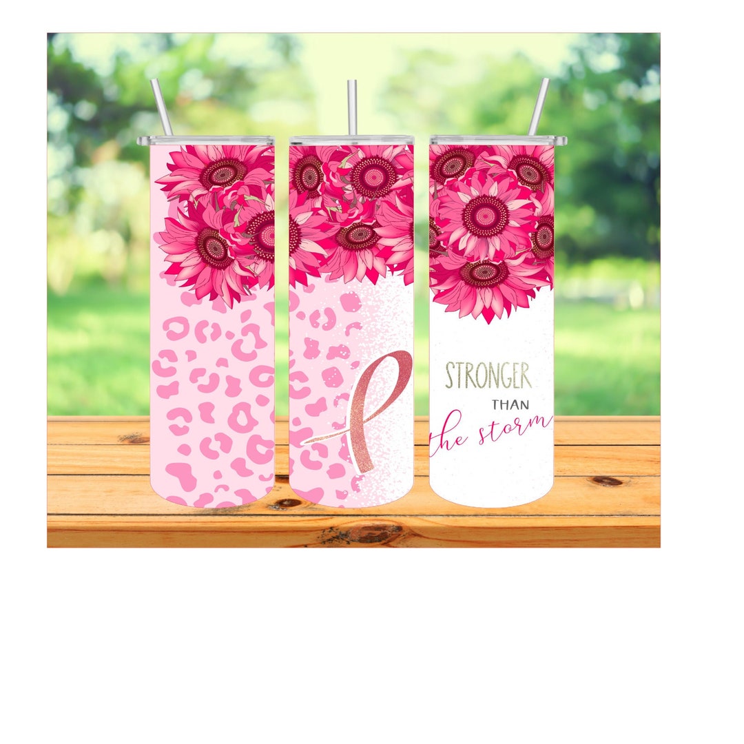 Breast Cancer Tumbler, Stronger Than the Storm Tumbler, Cancer Tumbler ...