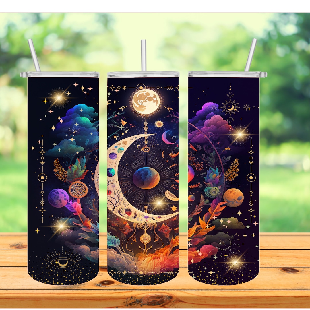 Celestial Moon, Zodiac, Moon, Zodiac Tumbler, 20oz Stright Tumbler ...